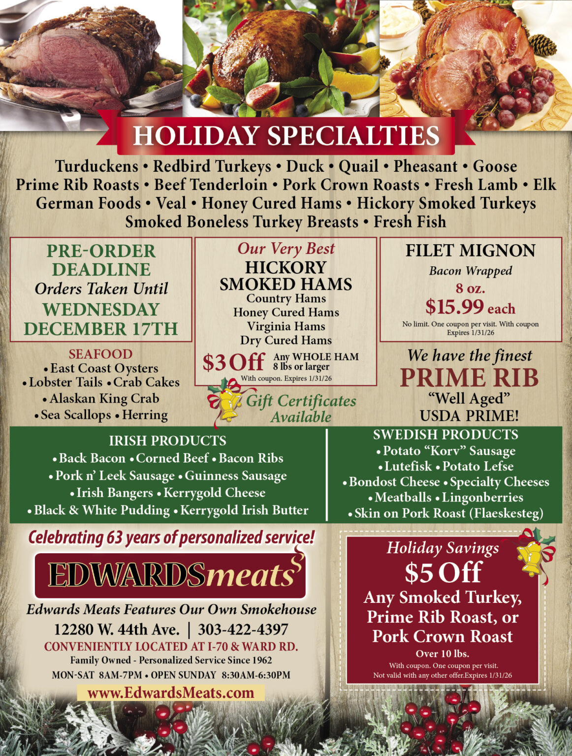 Welcome to Our Current Specials! - Edward Meats